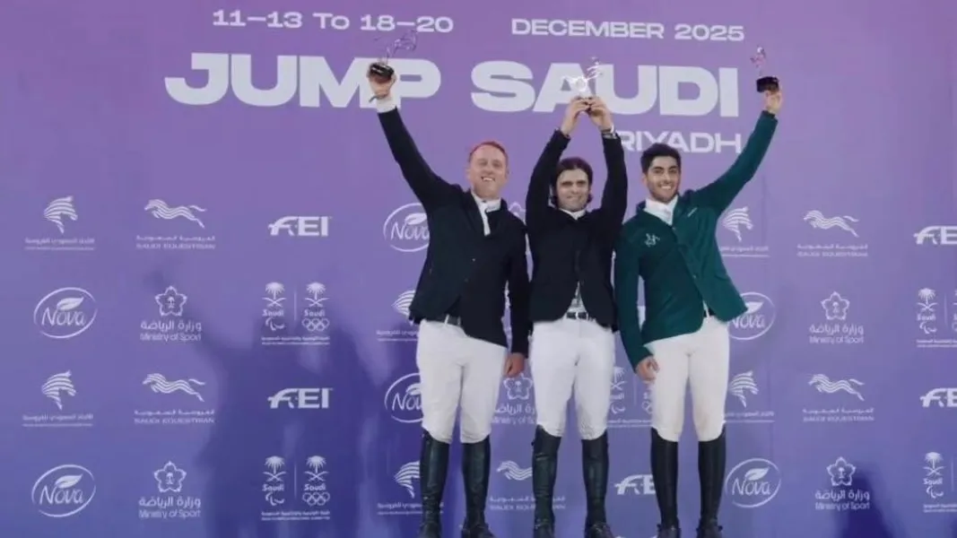 Jan Vermeiren op het Grand Prix podium in Riyadh